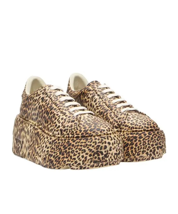 Casadei Nexus Platform Sneakers In Leopard Print