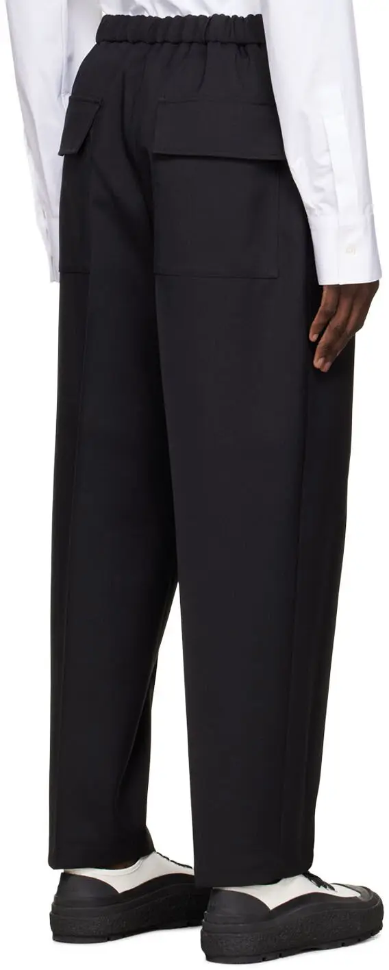 JIL SANDER Elasticated Straight-leg Trousers - Black