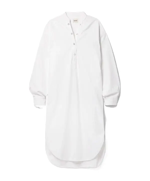 Khaite Seffi Denim Midi Shirt Dress - White
