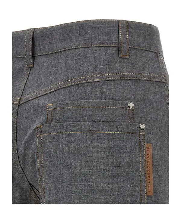 Brunello Cucinelli Logo Patch Wide-leg Pants