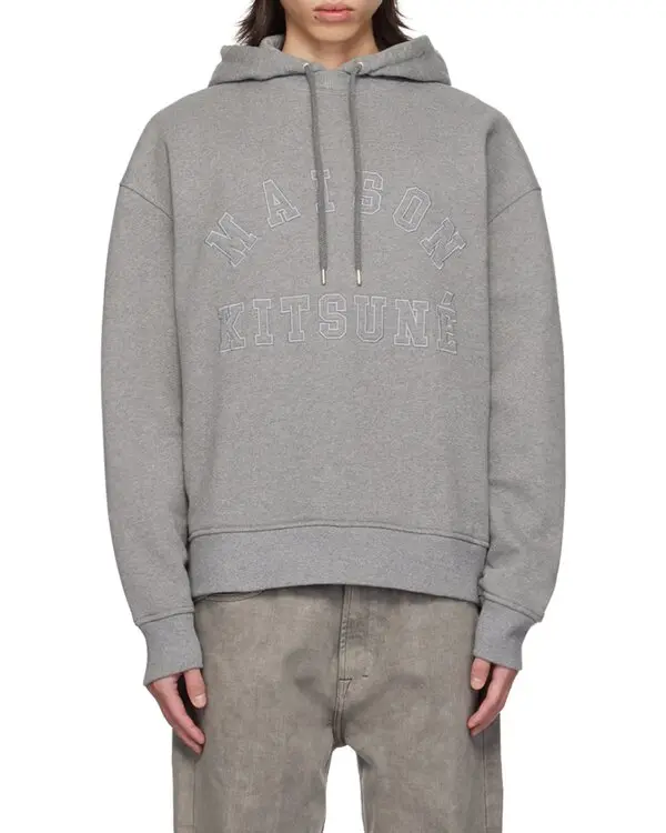 Maison Kitsuné Logo Patch Drawstring Hoodie