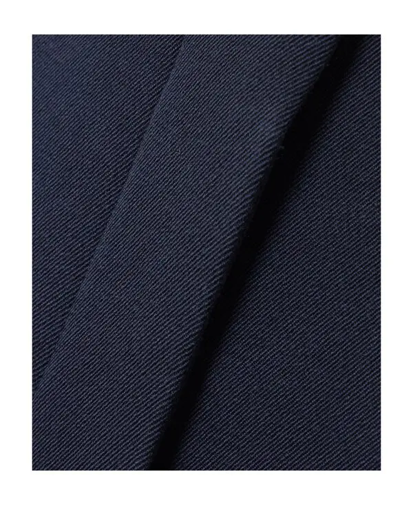 THE ROW Navy Blue Logo Wool Twill Flared Dress Pants