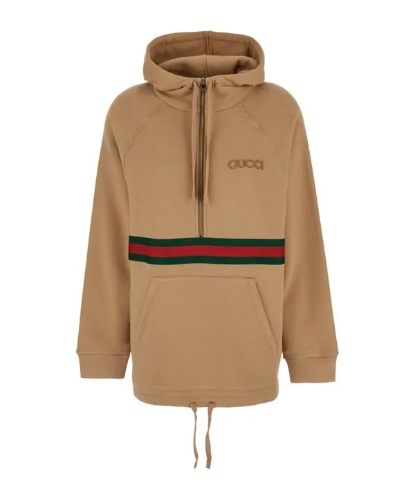 Gucci Jersey Quarter-zip Drawstring Sweatshirt Dress