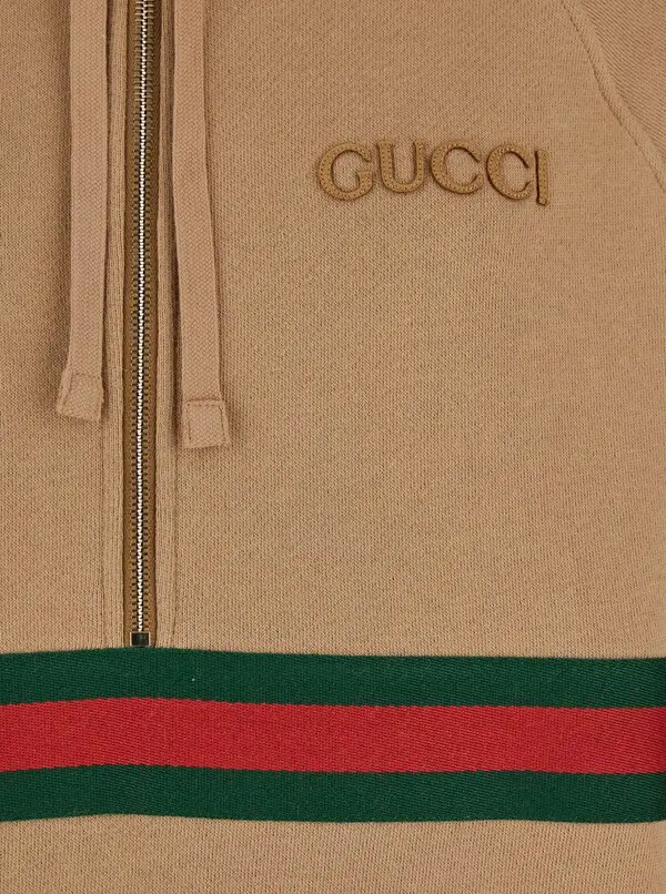 Gucci Jersey Quarter-zip Drawstring Sweatshirt Dress