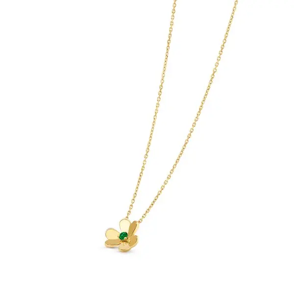 VAN CLEEF  ARPELS Van Cleef & Arpels Mini Frivole Pendant Necklace With Emerald