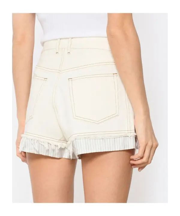 A.p.c. Versailles Layered Denim Shorts With Raw Edge Hem