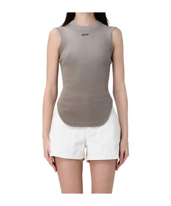 Off-White Logo Embroidered Sleeveless Top