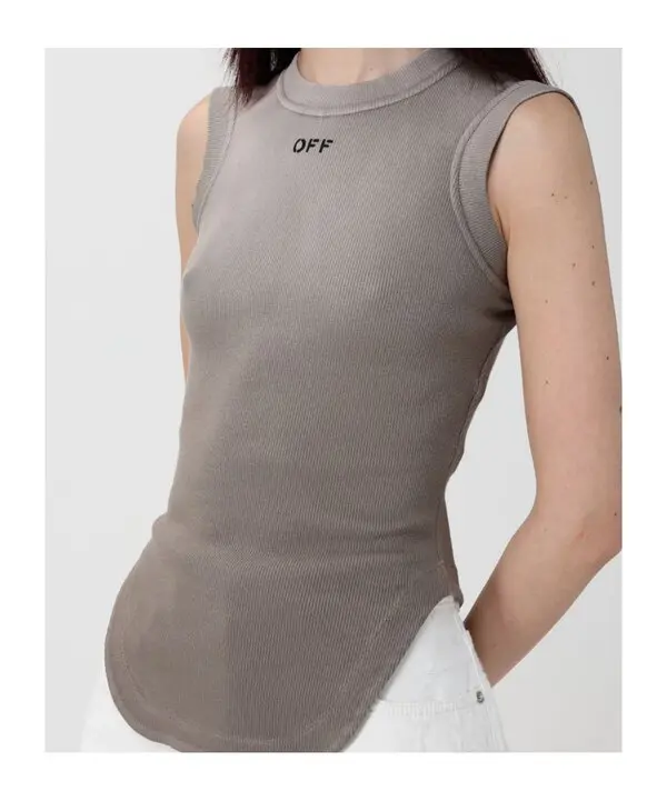 Off-White Logo Embroidered Sleeveless Top