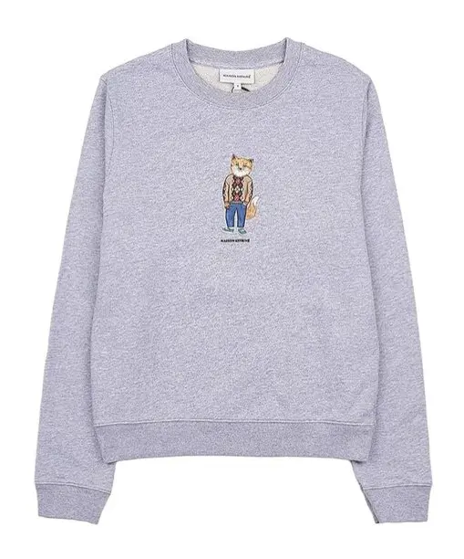 Maison Kitsuné Long Sleeve Crewneck Sweatshirt With Graphic