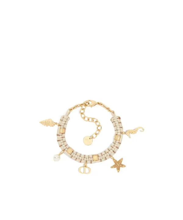 Dior Dioriviera Bracelet With White Resin Pearl And Charms - Yellow
