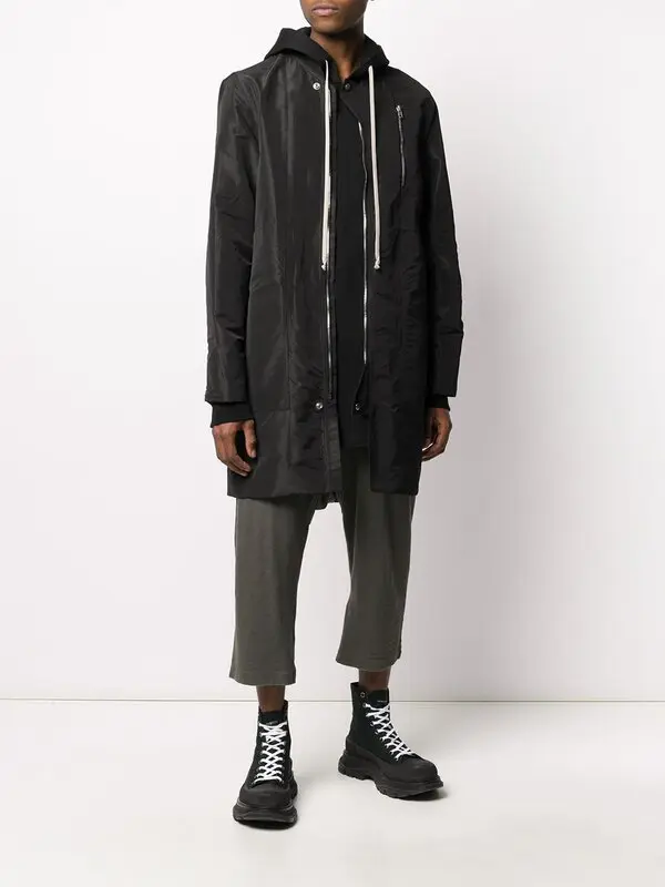 Rick Owens Wool Long Pilot Jacket