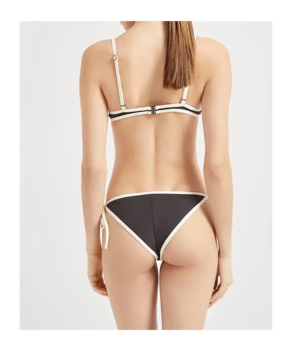 Brunello Cucinelli Contrasting Trim Bikini Top - Brown