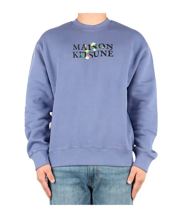 Maison Kitsuné Long Sleeve Crewneck Sweatshirt With Logo