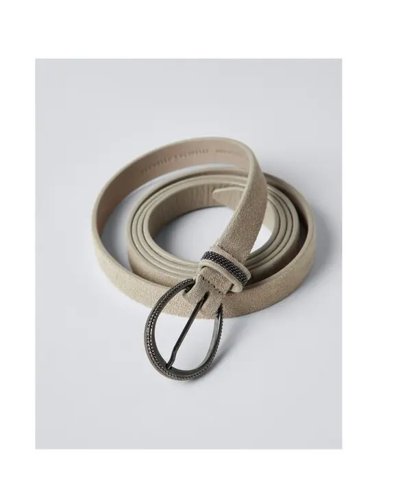 Brunello Cucinelli Monili Embellished Leather Belt