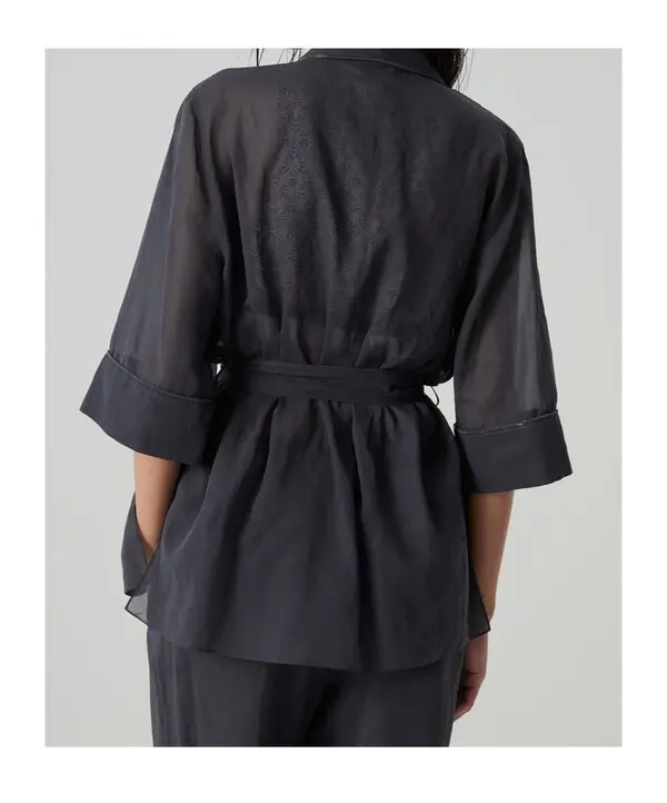 Brunello Cucinelli Monili Embellished Cotton Kimono