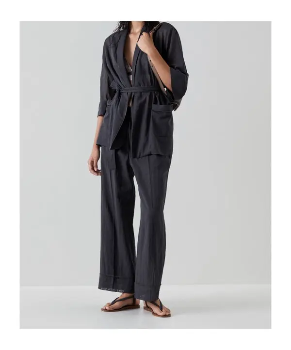 Brunello Cucinelli Monili Embellished Cotton Kimono