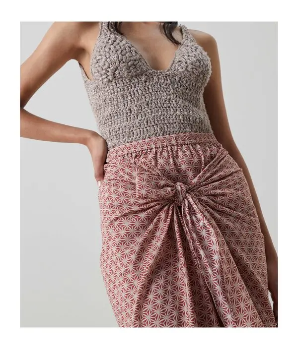 Brunello Cucinelli Geometric Print Knotted Skirt