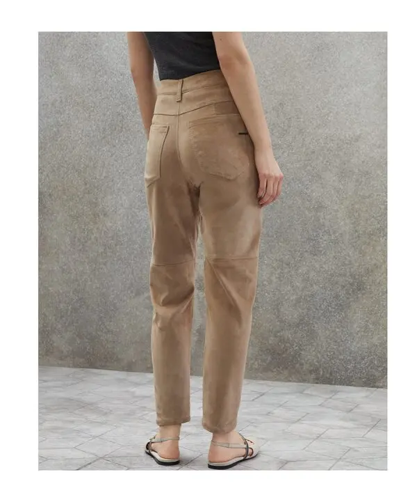 Brunello Cucinelli Cropped Suede Trousers