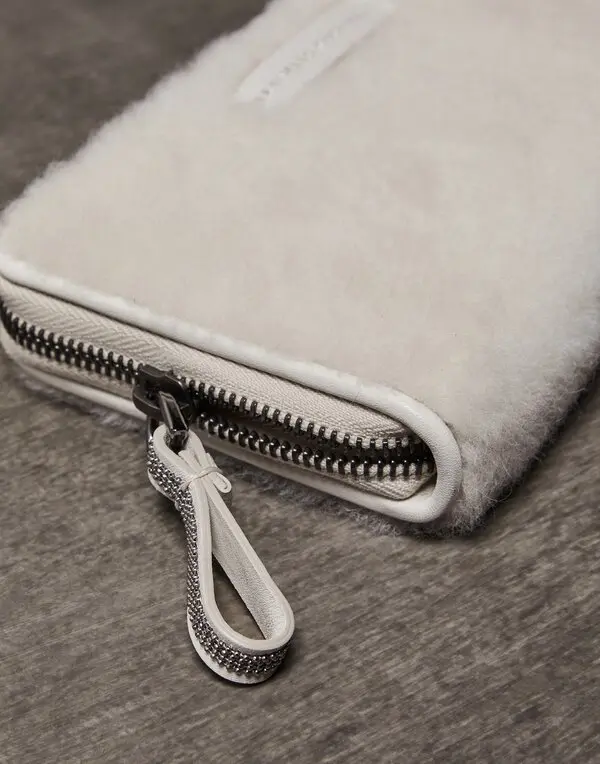 Brunello Cucinelli Logo Sticker Zipper Wallet