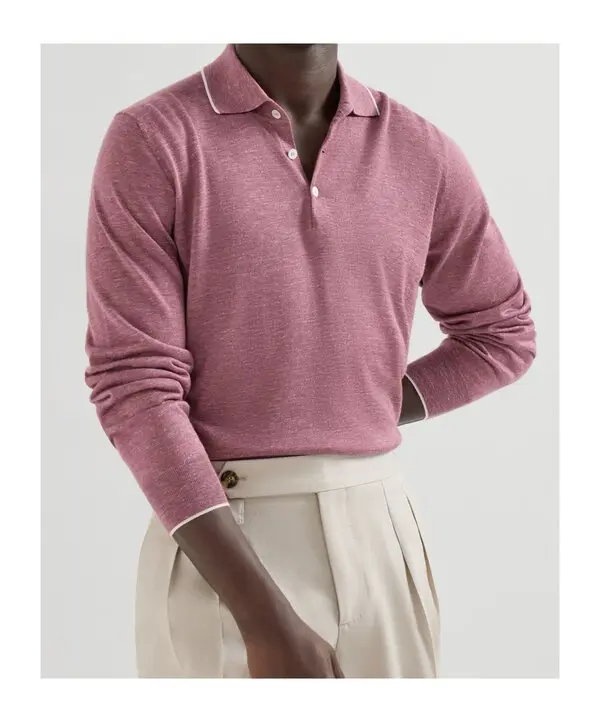 Brunello Cucinelli Lightweight Plain Stitched Polo Shirt