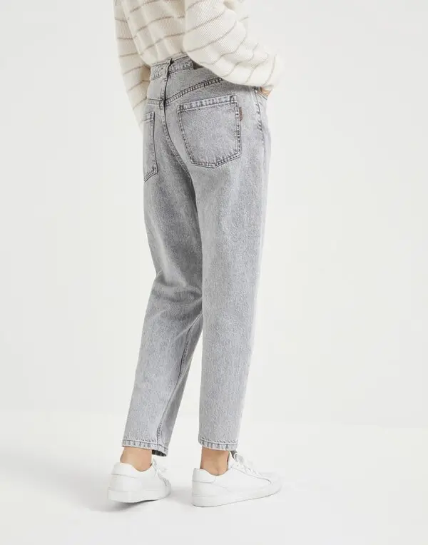 Brunello Cucinelli Logo Patch Tapered Leg Jeans
