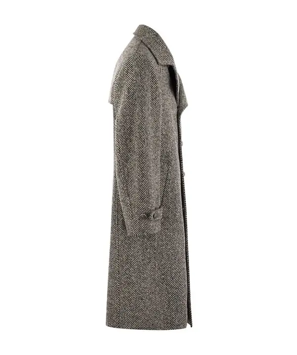 Brunello Cucinelli Herringbone Double-breasted Coat