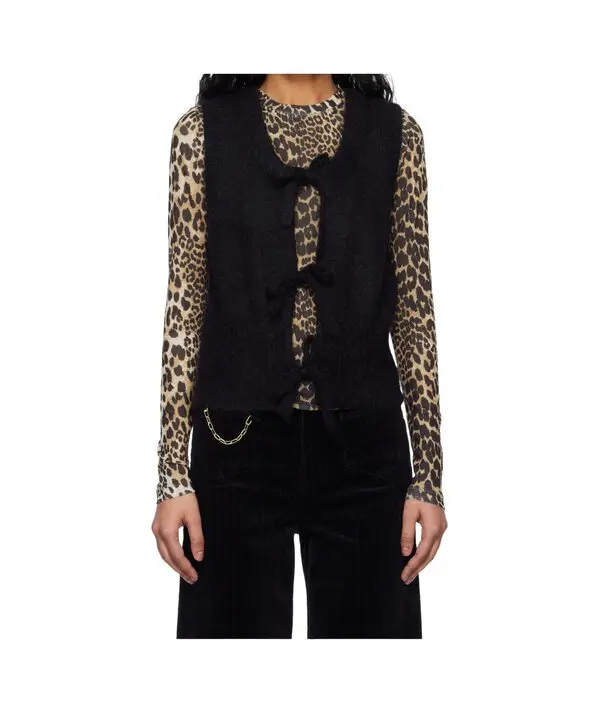 GANNI Tie String Vest - Black