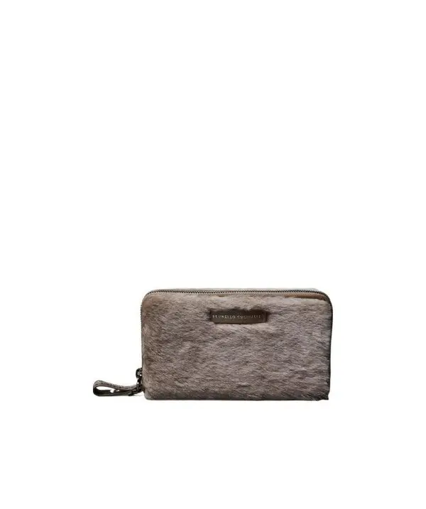 Brunello Cucinelli Zippered Long Wallet - Gray