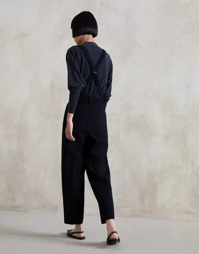 Brunello Cucinelli High-waisted Cropped Brace-detail Trousers