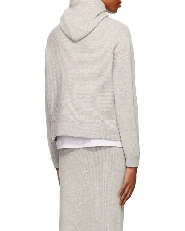 Brunello Cucinelli Ribbed Knit Drawstring Hoodie
