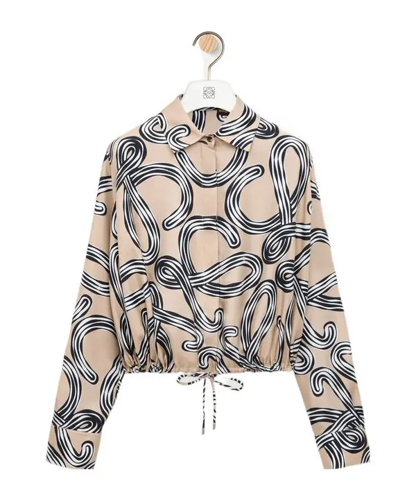 Loewe X Paula's Ibiza Anagram Print Long Sleeve Shirt - Nude