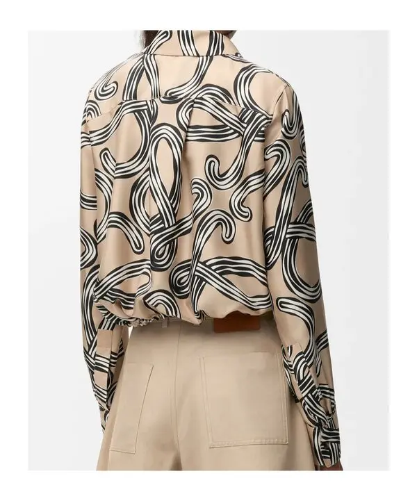 Loewe X Paula's Ibiza Anagram Print Long Sleeve Shirt - Nude