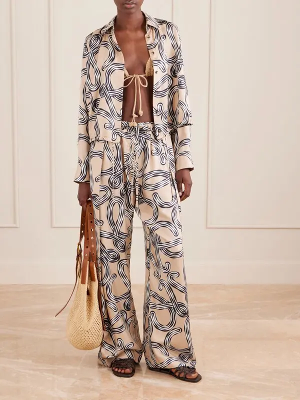 Loewe X Paula's Ibiza Anagram Print Long Sleeve Shirt - Nude