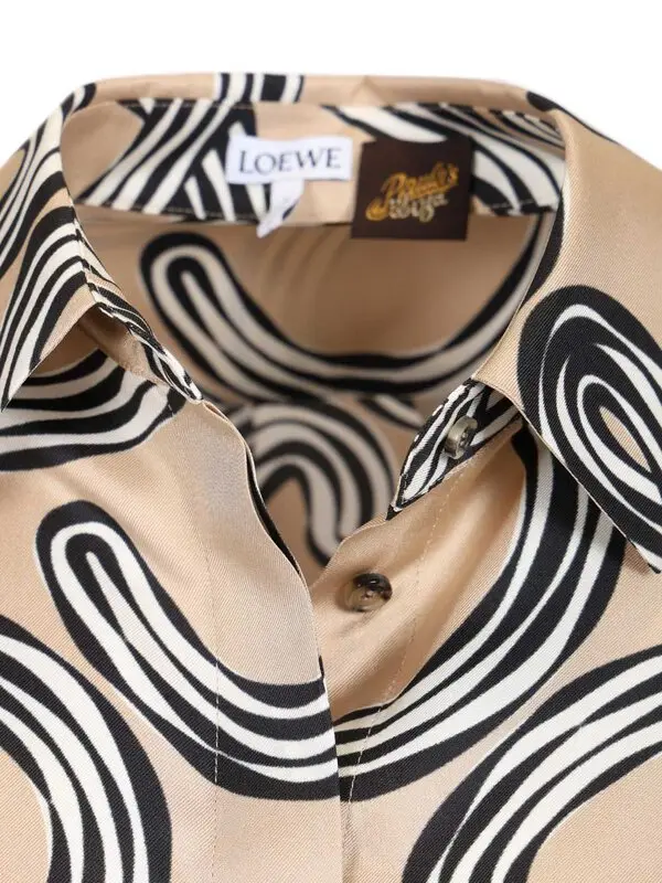 Loewe X Paula's Ibiza Anagram Print Long Sleeve Shirt - Nude