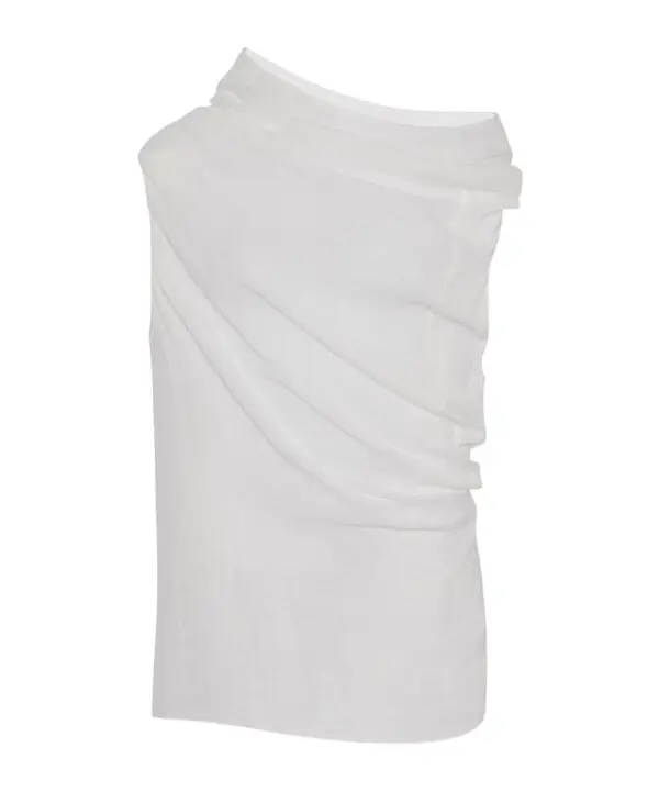 THE ROW Aria Asymmetrical Draped Top - Ivory