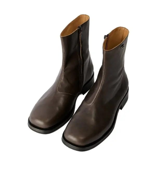 Our Legacy Leather Zip Up Boots - Black