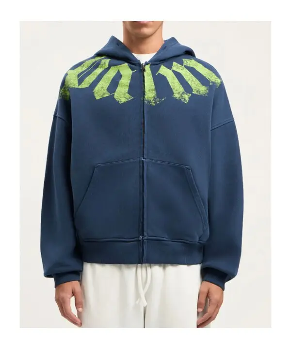 Palm Angels Big Neck Logo-print Zip-up Hoodie