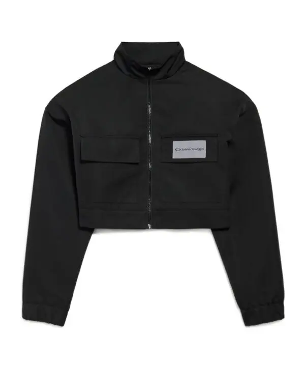 Balenciaga Cropped Tracksuit Jacket With High Collar And Zip Closure