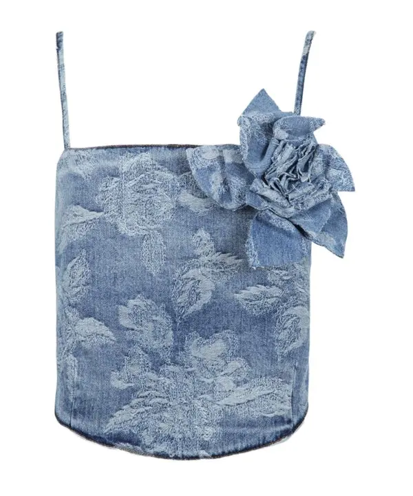 Giuseppe Di Morabito Jacquard Floral Embellished Crop Top
