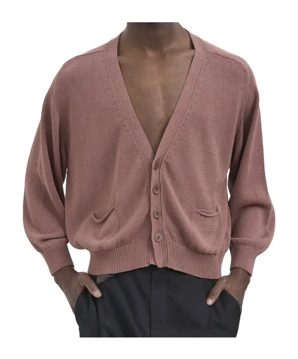 MAGLIANO Long Sleeved V-neck Knitwear Cardigan With Buttons - Pink