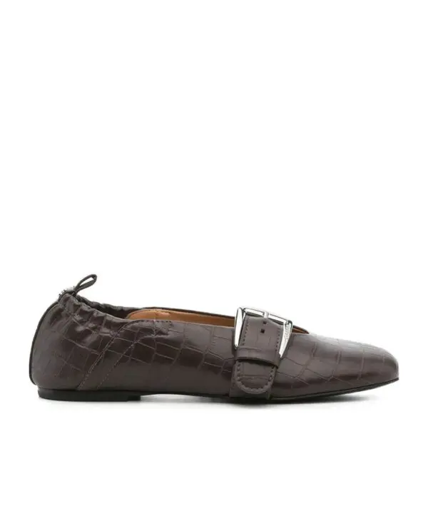 GANNI Leather Ballet Flats