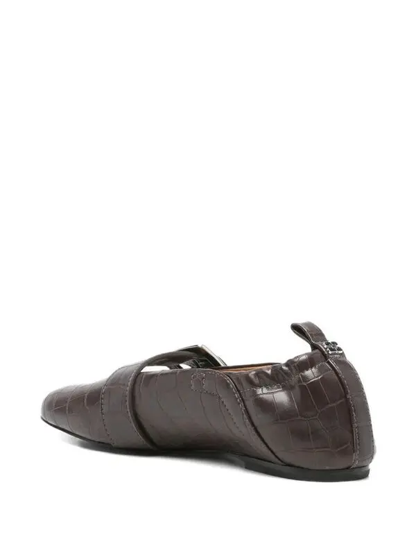 GANNI Leather Ballet Flats