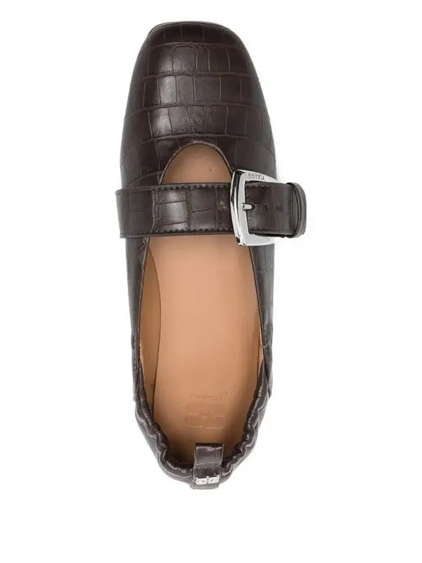 GANNI Leather Ballet Flats