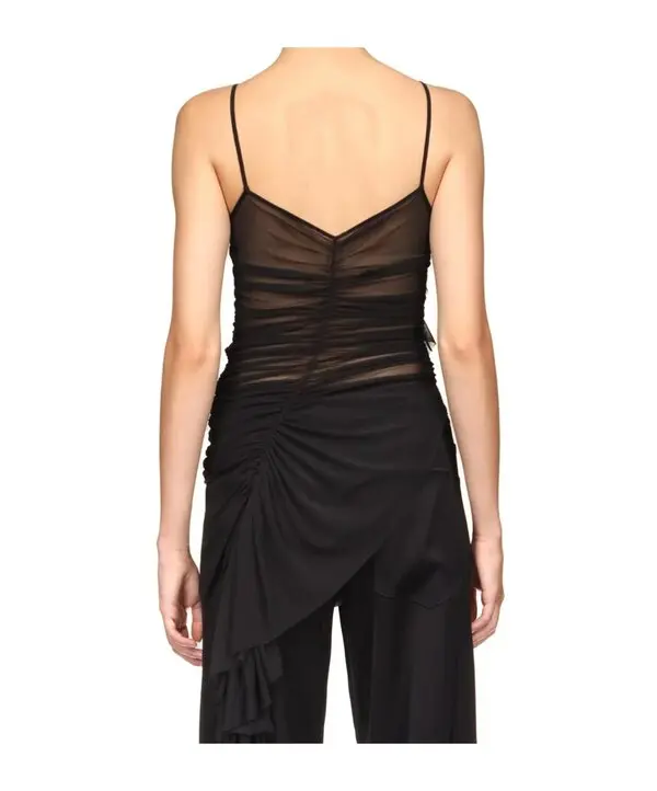 David Koma Asymmetrical Ruffled Halter Top