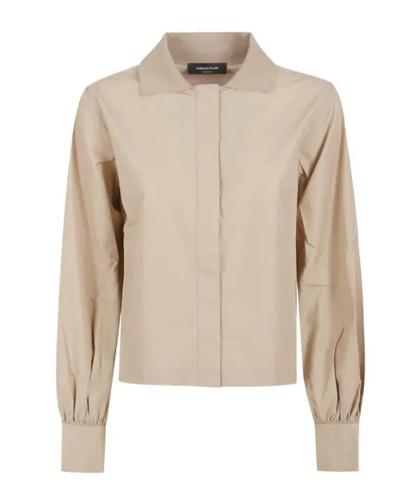 Fabiana Filippi Long Sleeve Shirt Collar Jacket