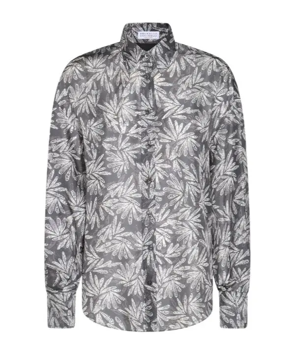 Brunello Cucinelli Graphic Print Long-sleeve Shirt