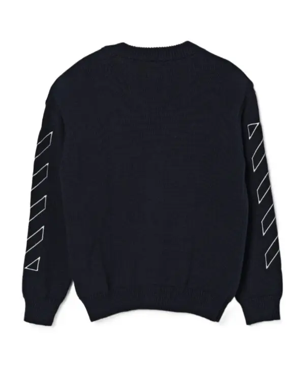 Off-White Long-sleeved Knitted Cardigan