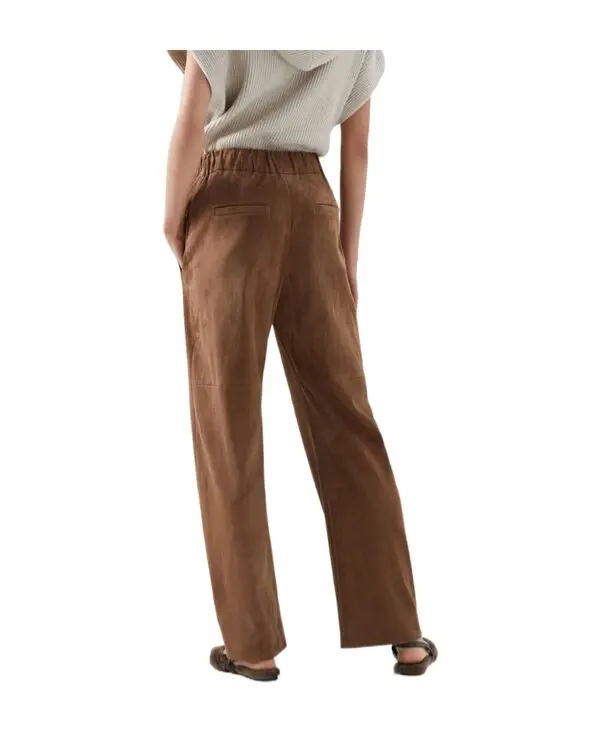Brunello Cucinelli High-waisted Suede Trousers