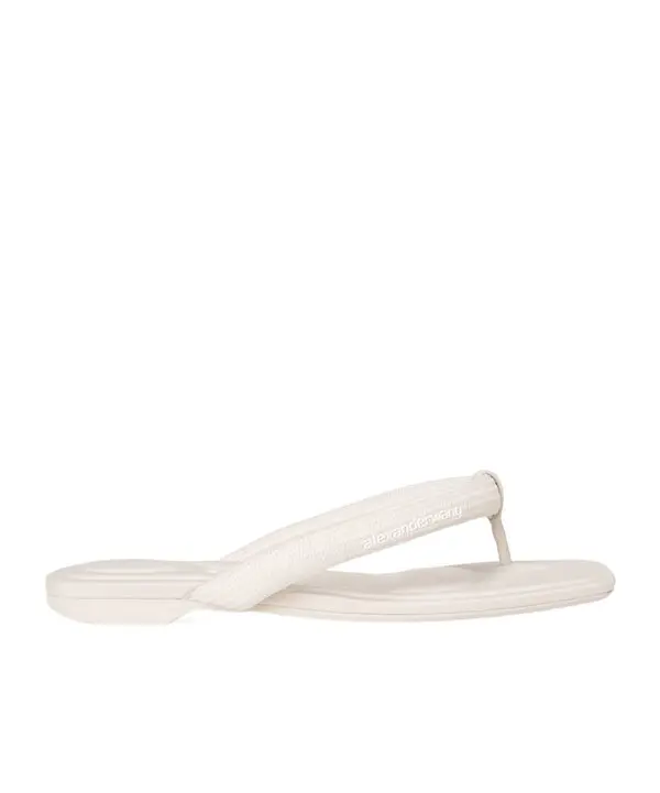 Alexander Wang Logo-print Flip Flops - Vanilla