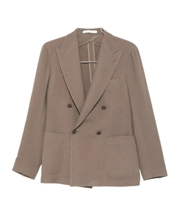 Tagliatore Long-sleeved Suit Jacket - Brown